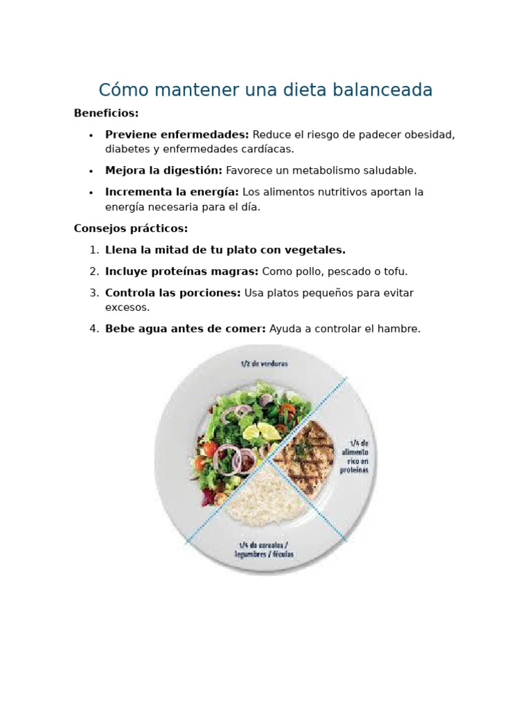 Cómo Mantener Una Dieta Balanceada | PDF
