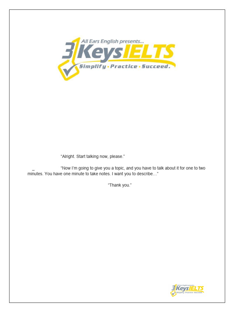 Speaking Lesson 3 Part 2 Step 2 - Practice Exercises | PDF