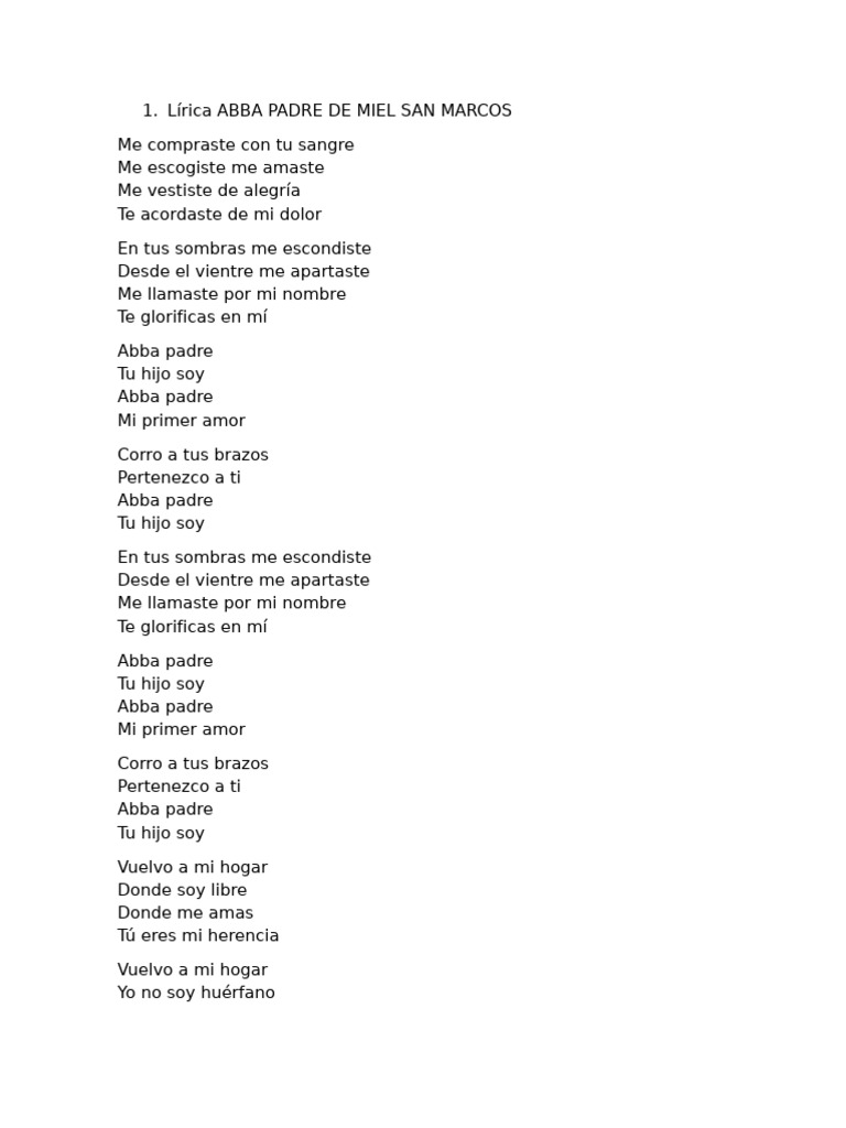 Canciones de Abba Padre | PDF | Amor | Cristo (título)