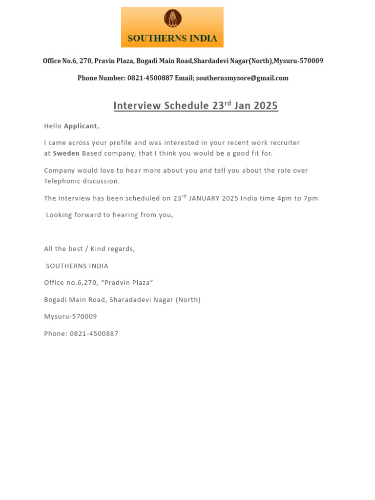 Interview Offer Letter | PDF