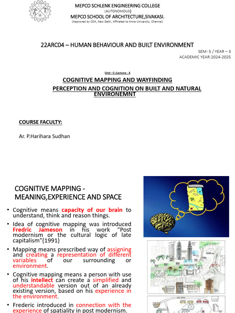Cognitive Mapping and Wayfinding Insights | PDF | Perception | Information