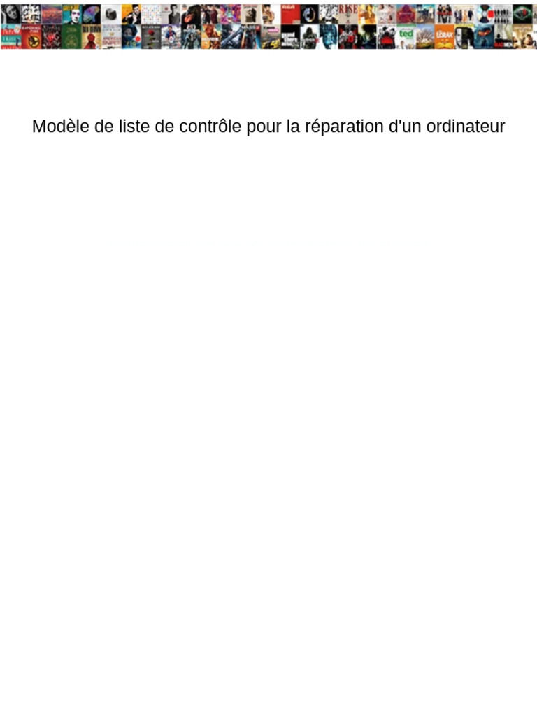 Modèle de liste de contrôle réparation PC | PDF | Informatique ...