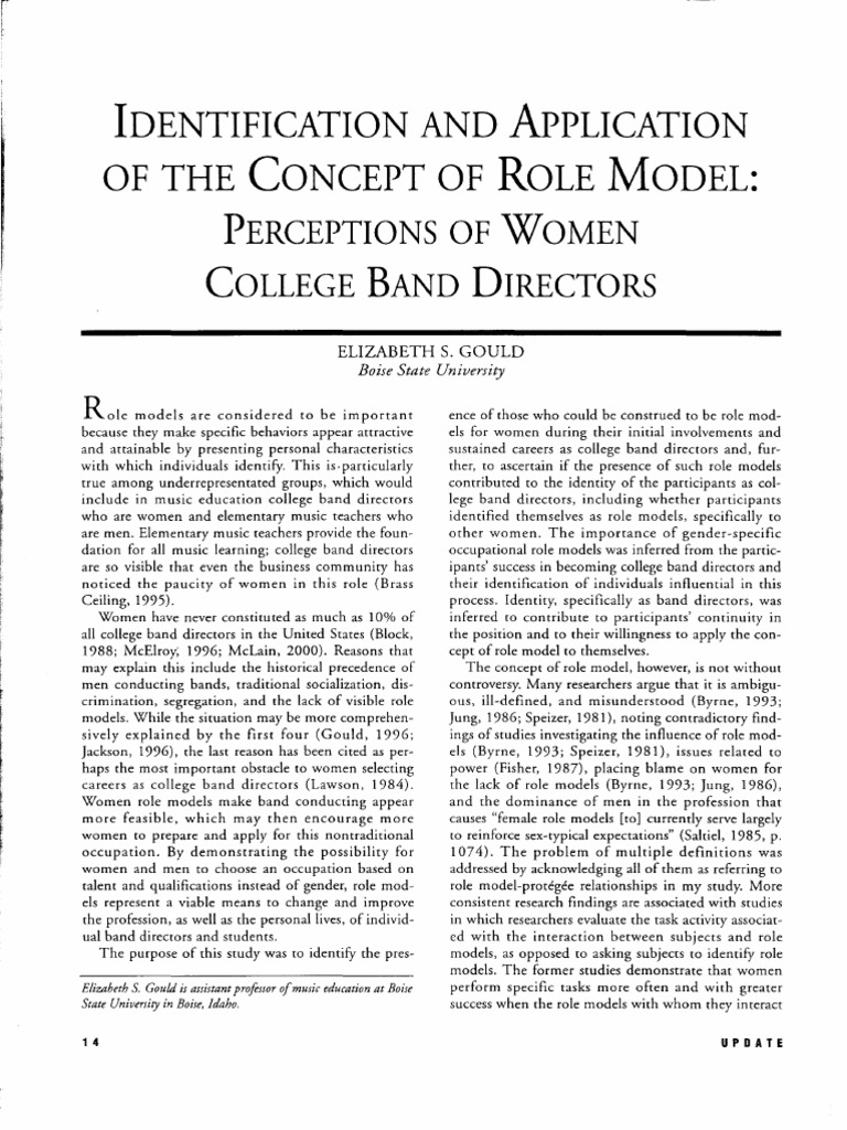 Gould 2001 Identification and Application of The Concept of Role Model ...