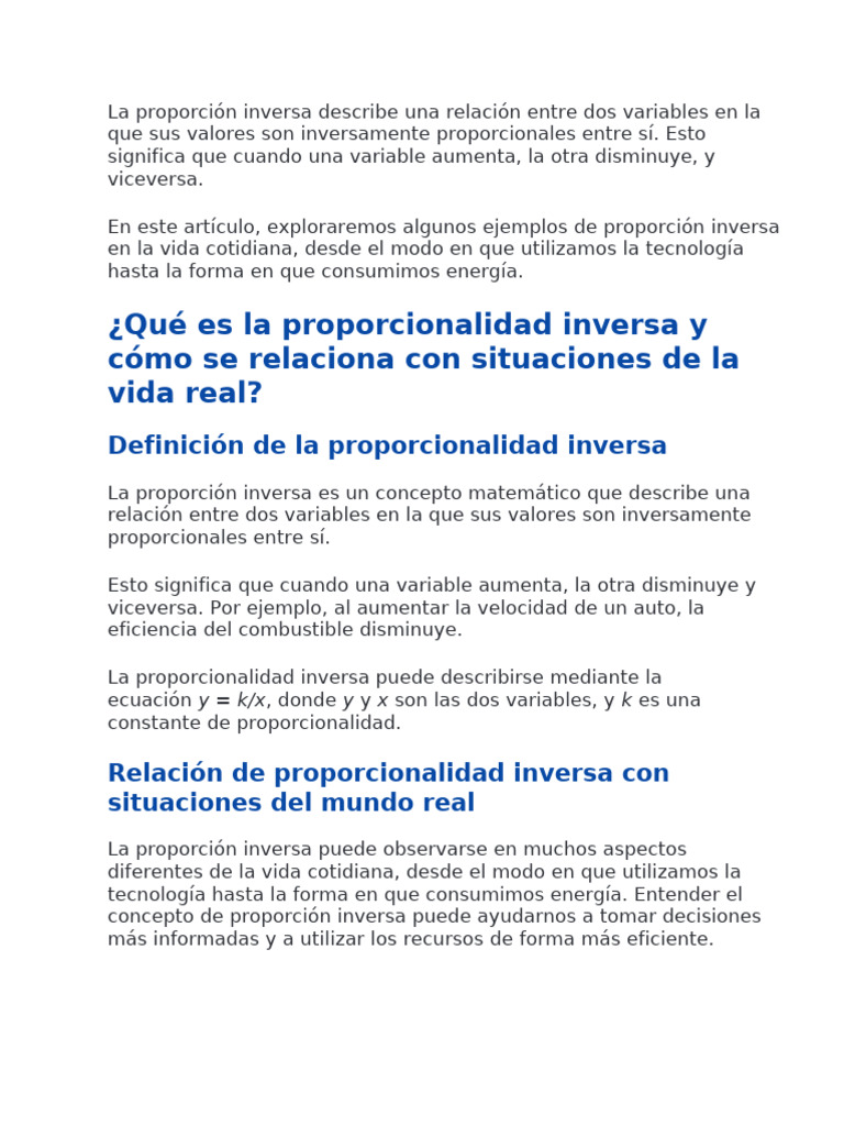 Ejemplos de Proporción Inversa Cotidiana | PDF | Gases | Radio