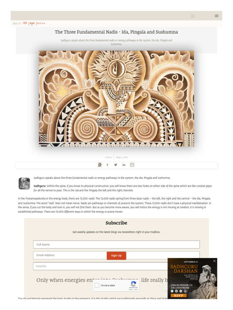 Isha Sadhguru Org en Wisdom Article The Three Fundamental Nadis | PDF ...