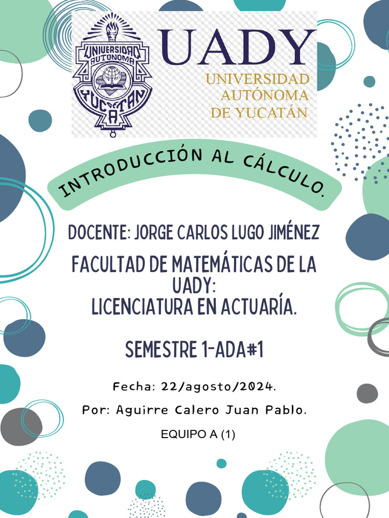 Ada#1 Cálculo Aguirre,Calero,Jp | PDF