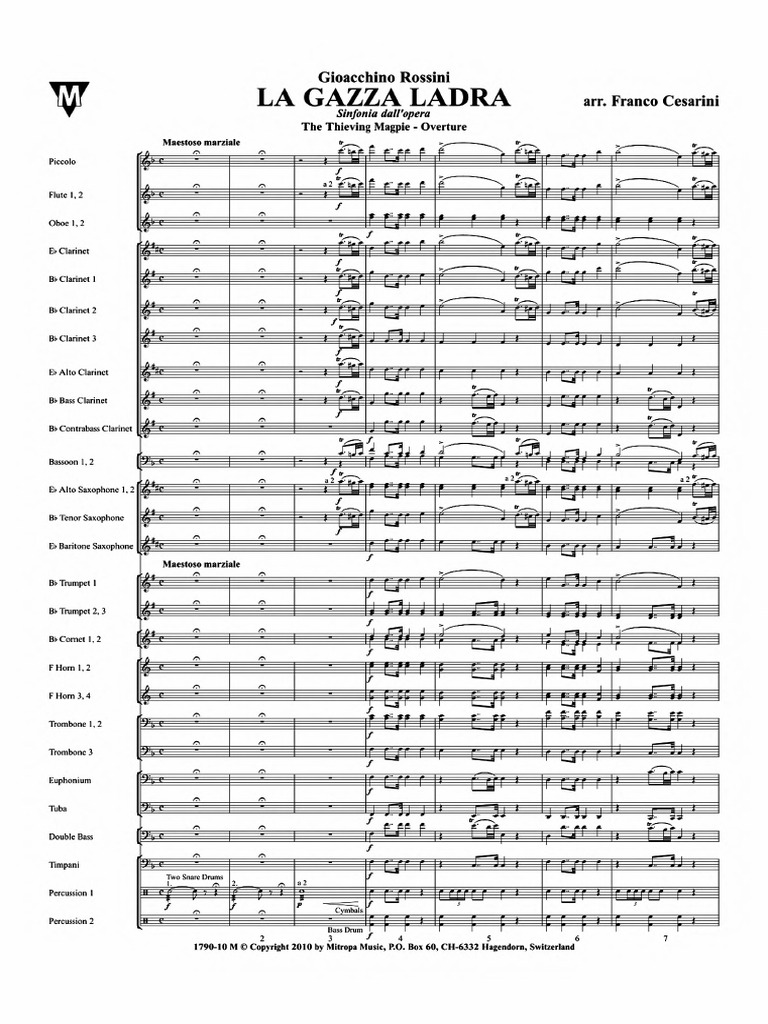La Gazza Ladra - Arr. Franco Cesarini | PDF