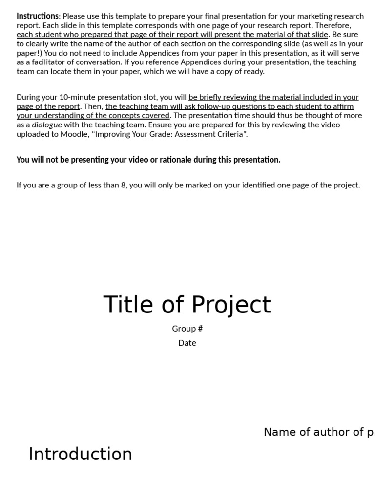 Draft Template for Final Presentation 2 | PDF
