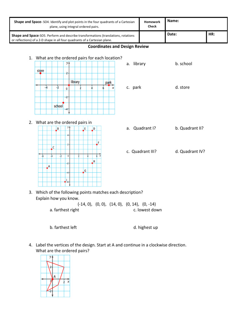 WS Coordinates and Design Review | PDF | Cartesian Coordinate System ...