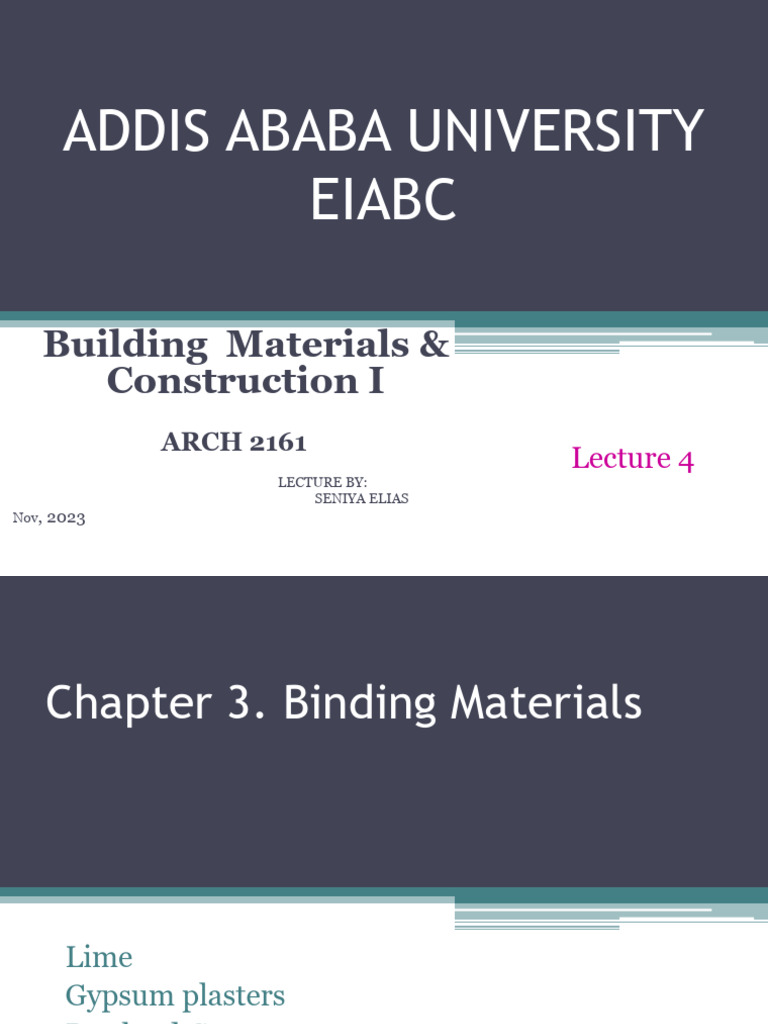 Lecture_4_Binders_Portland_Cement_Seniya | PDF | Cement | Lime (Material)