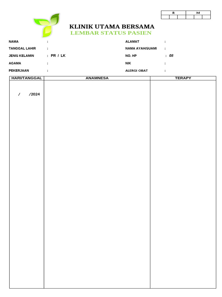 Lembar Status Pasien 1 | PDF