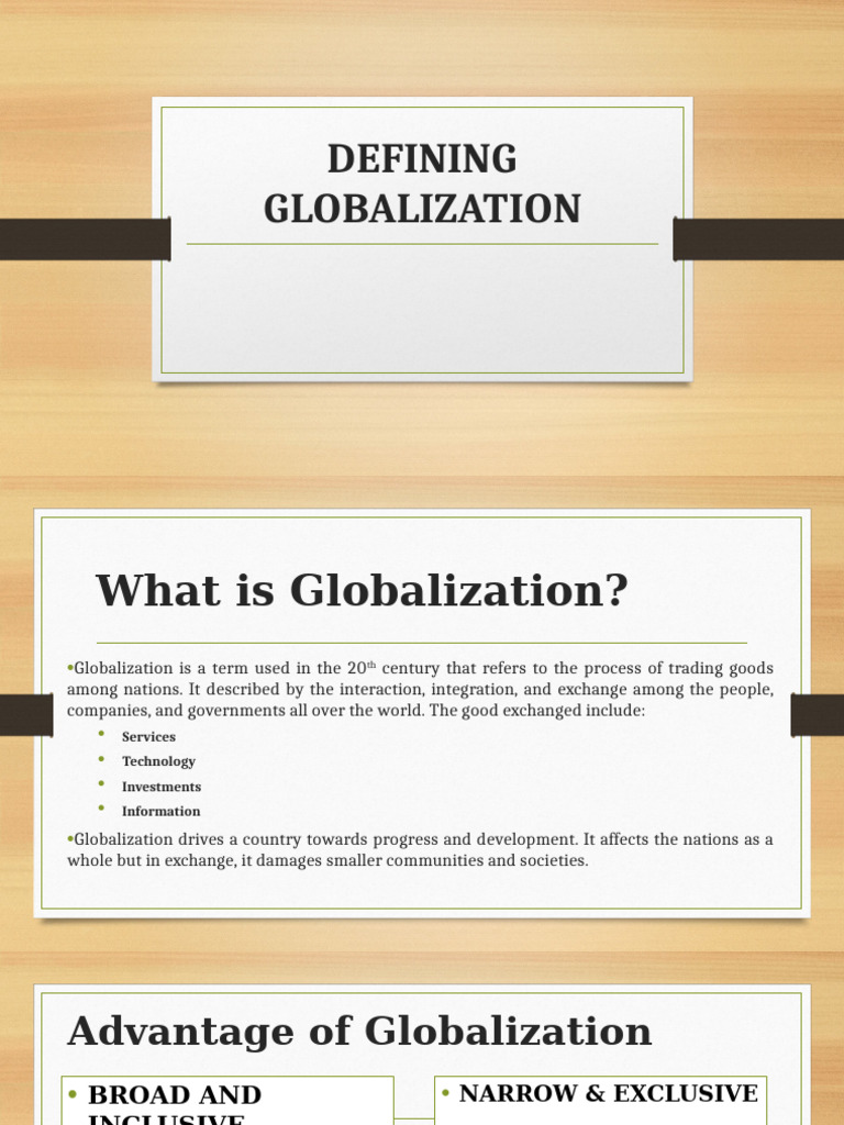 Defining Globalization | PDF | Globalization | Homogeneity And Heterogeneity