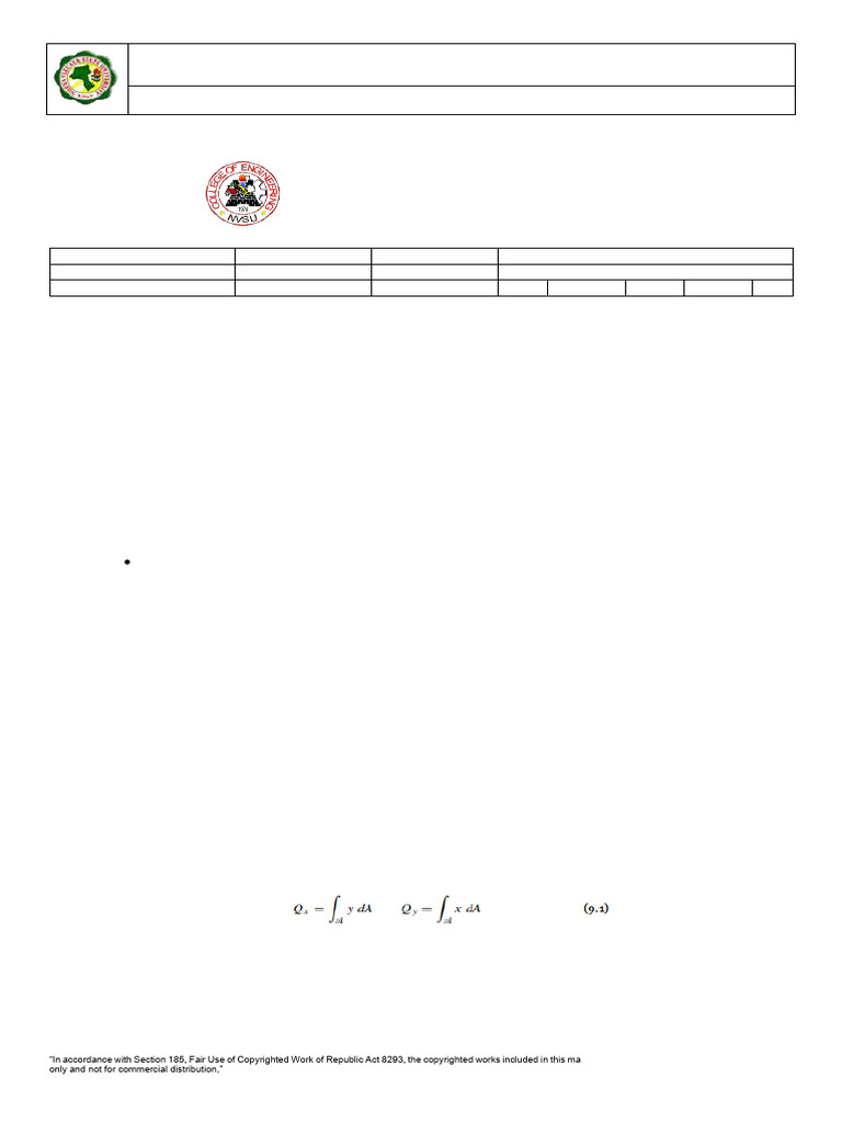 MECH 1A Module 9 Moment of Inertia | PDF | Physics | Geometry