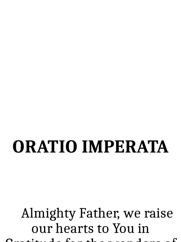 Oratio Imperata For Calamities | PDF