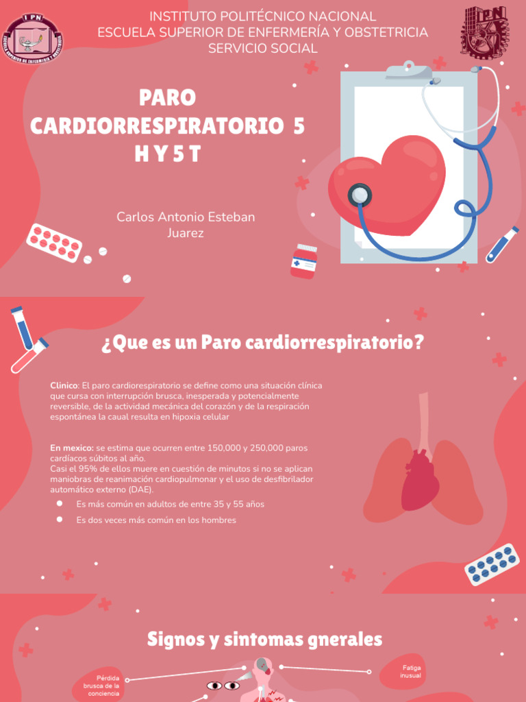 Exposicion Paro Cardiorespiratorio 5H y 5T | PDF | Infarto de miocardio ...
