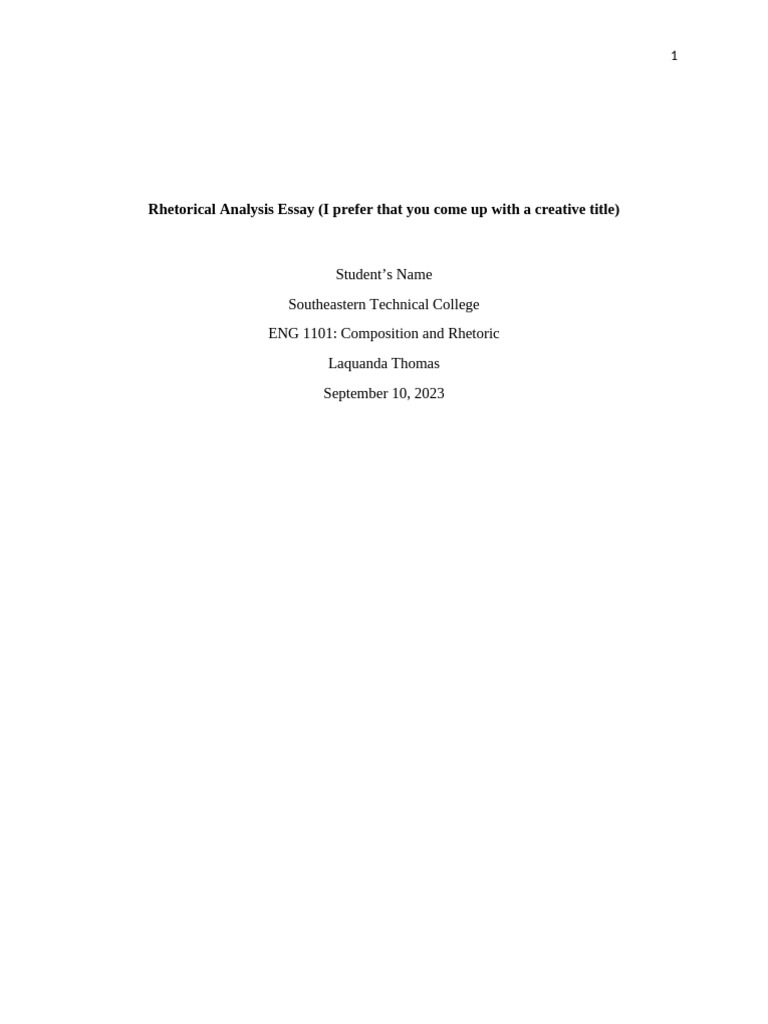 Rhetorical Analysis of Persuasive Speech | PDF | Rhetoric | Public Speaking
