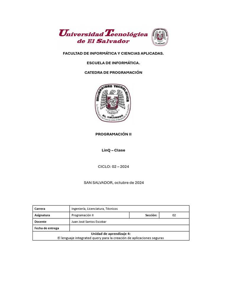 Introducción a LINQ en Programación II | PDF | Consulta integrada de ...