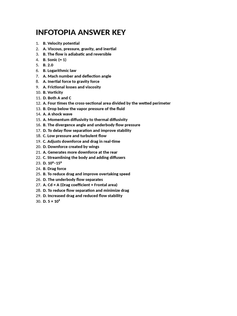 INFOTOPIA ANSWER KEY | PDF