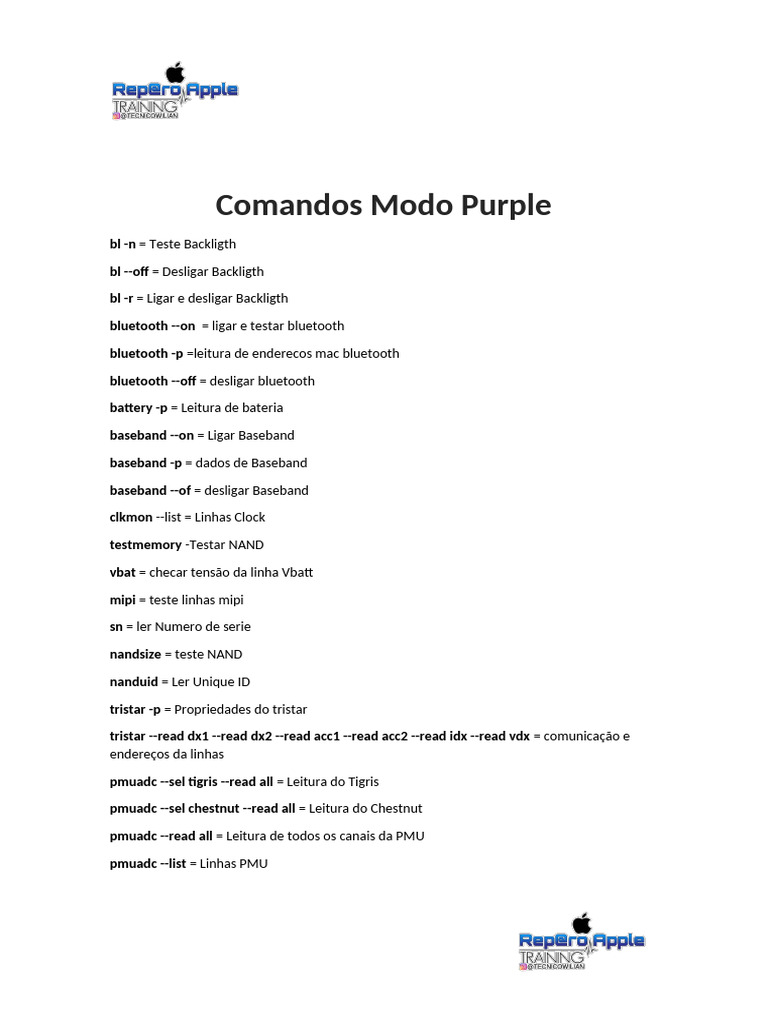 COMANDOS PURPLE REPARO APPLE | PDF