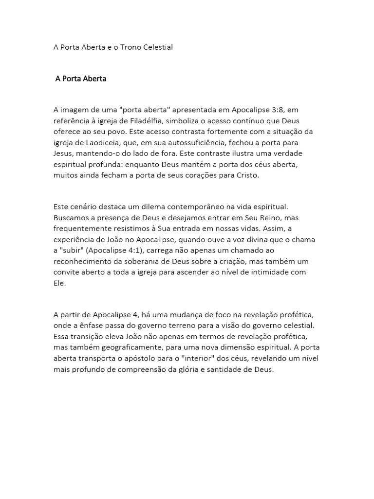 Visão do Trono Celestial | PDF | Jesus | Deus