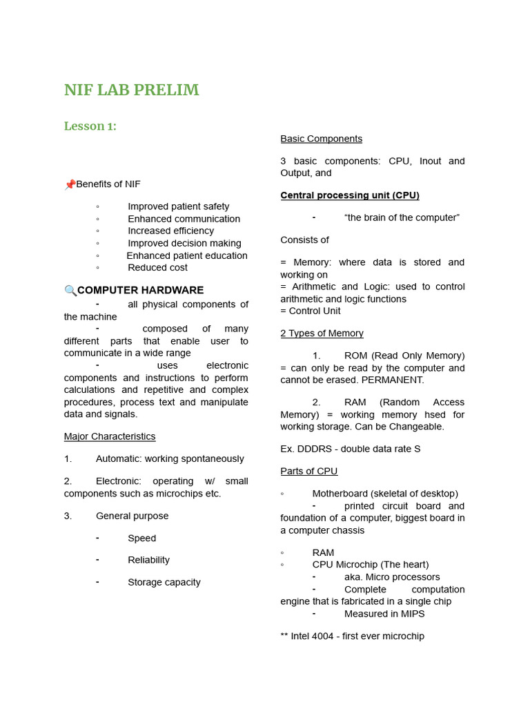 Nif Lab l1 Prelim | PDF | Integrated Circuit | Floppy Disk