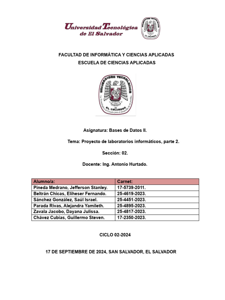 Proyecto BD2, parte2 | PDF | Informática | Software