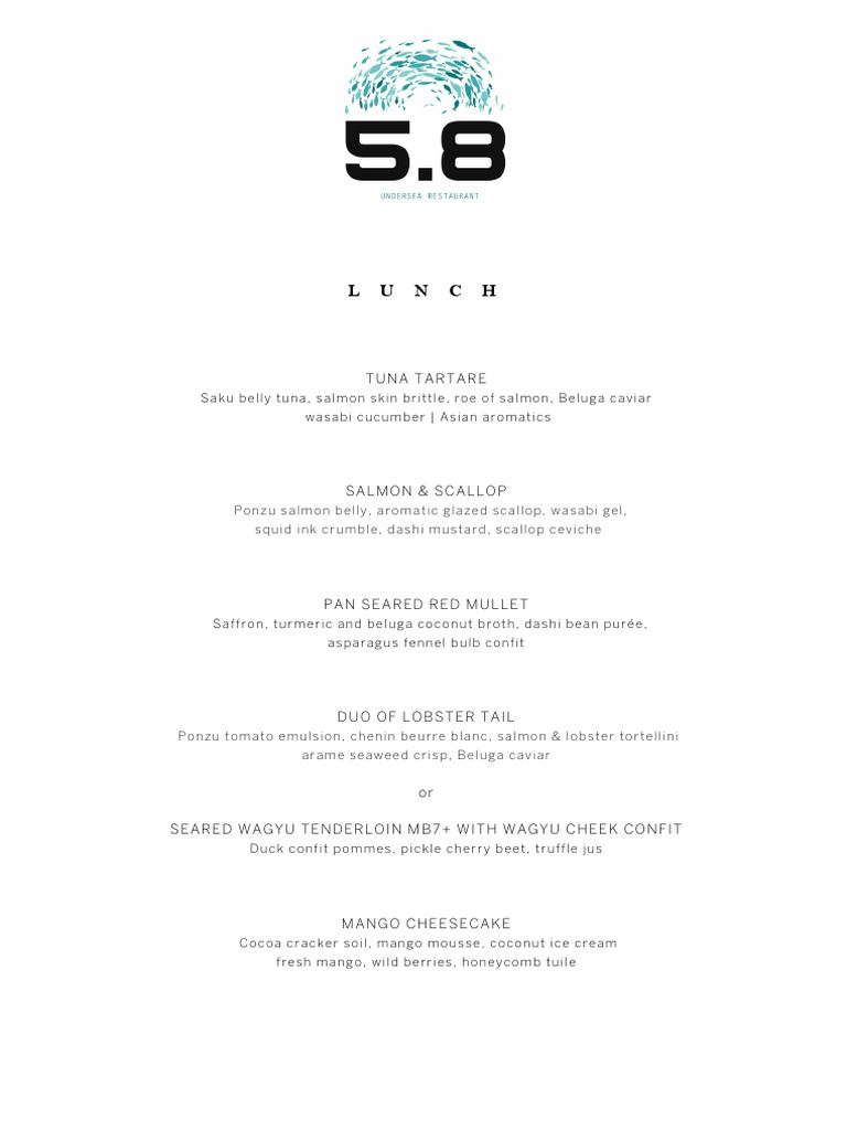 5.8 Lunch Menu | PDF