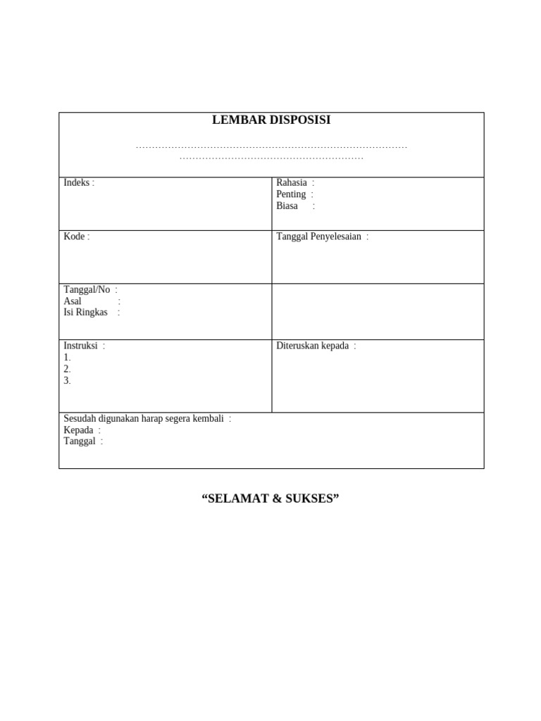 Daftar Klasifikasi Surat Otkp 1 | PDF