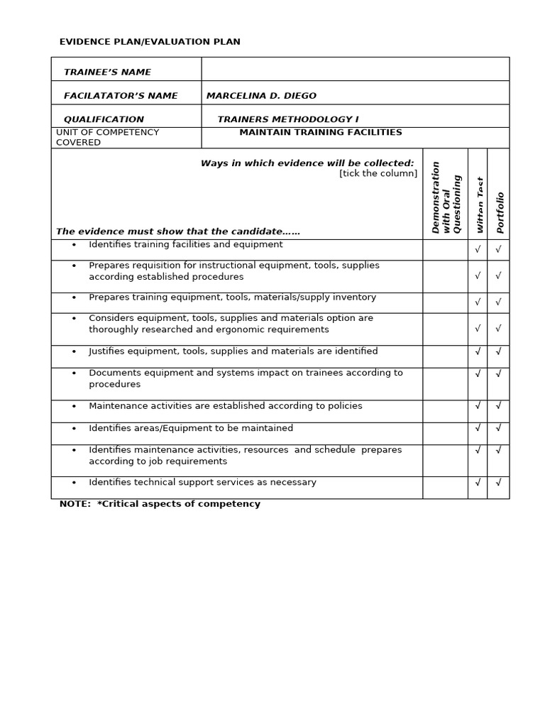 Maintain Training Facilities | PDF