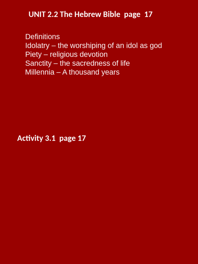 UNIT2.2 The Hebrew Bible | PDF