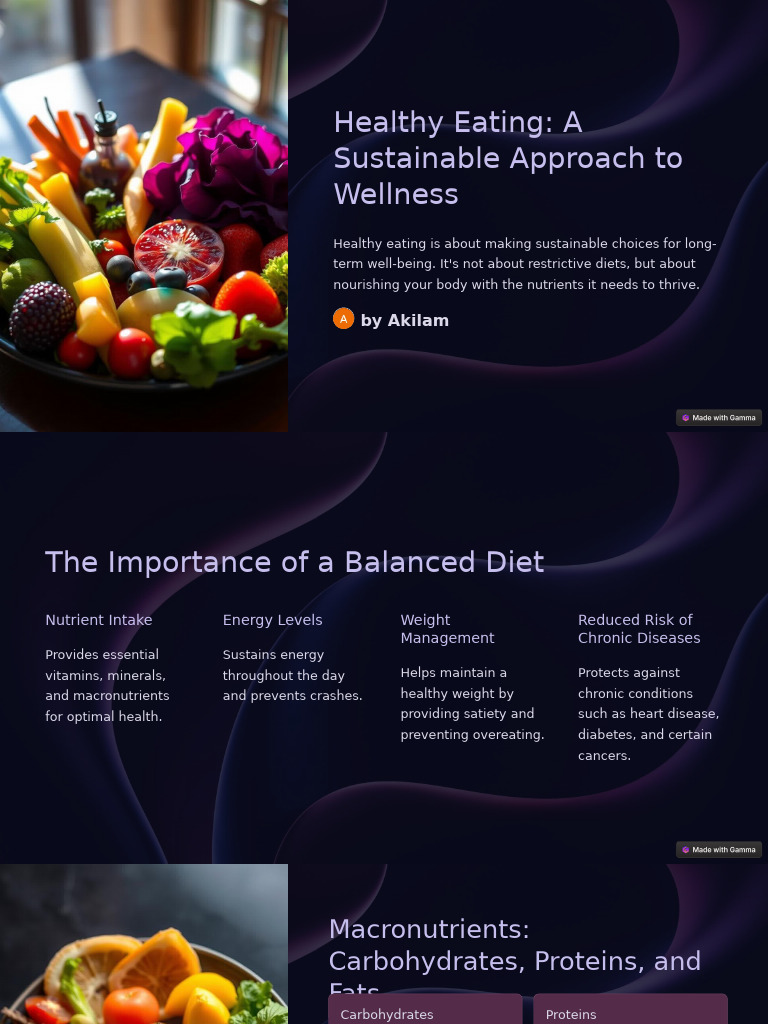 Healthy Eating a Sustainable Approach to Wellness 1 | PDF | Healthy ...