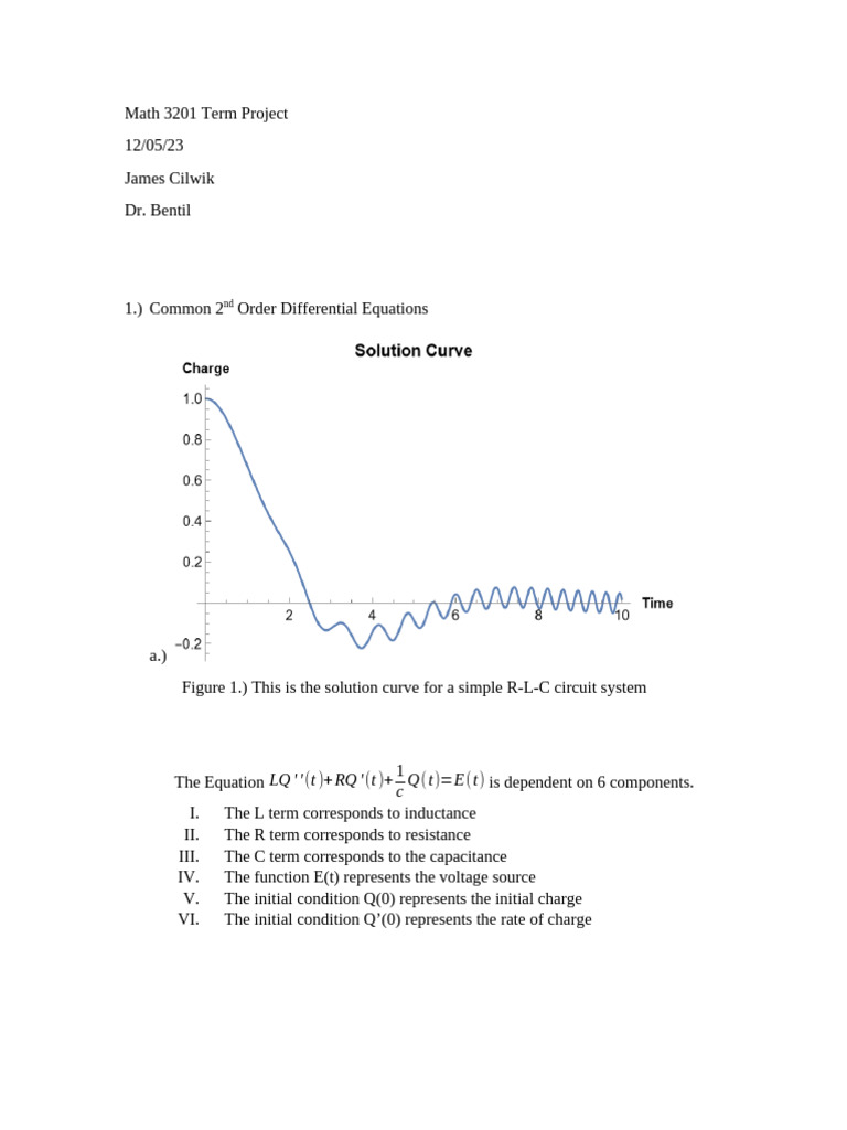 Second Order Differential Equations Analysis | PDF | Damping | Inductance