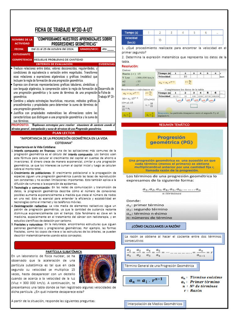 4° FICHA DE ACTIVIDAD N°31A-B-U7 - ADRIANA - Docx VIRTUAL | PDF | Geometría | Desintegración ...