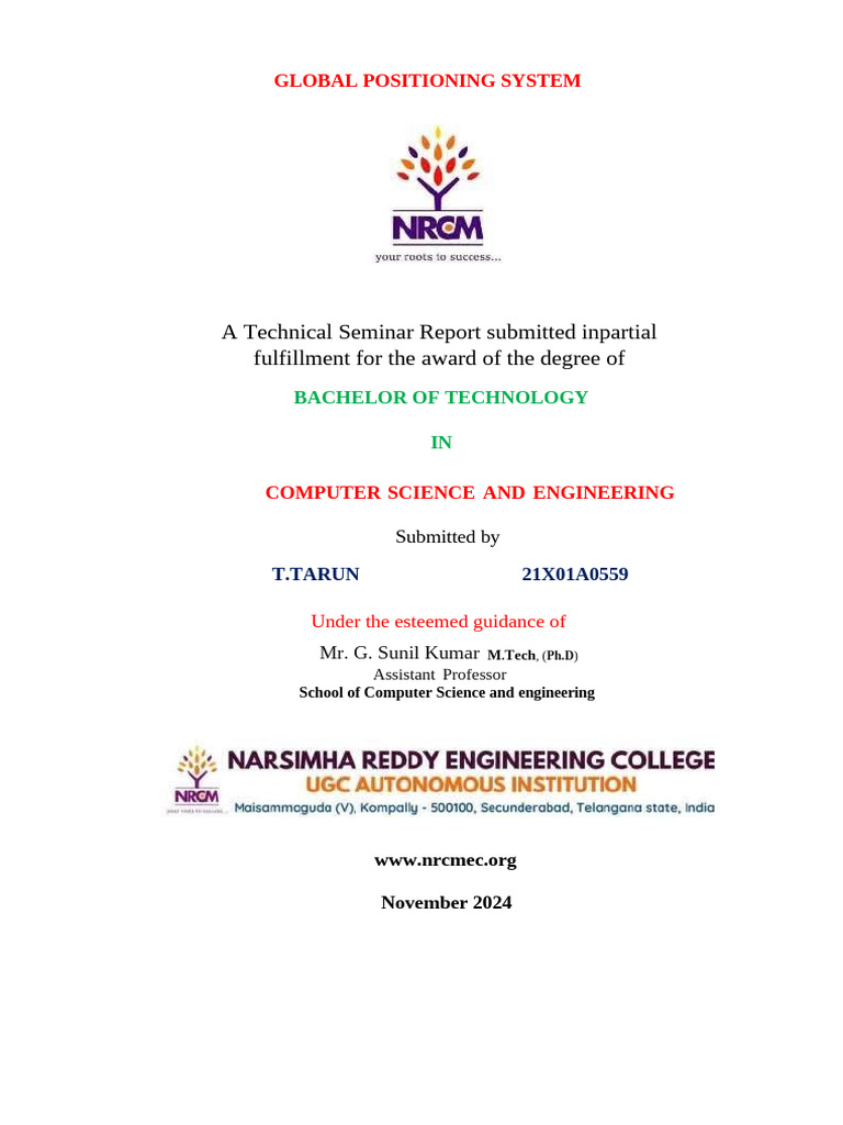 tarun gps final | PDF | Global Positioning System | Computer Engineering