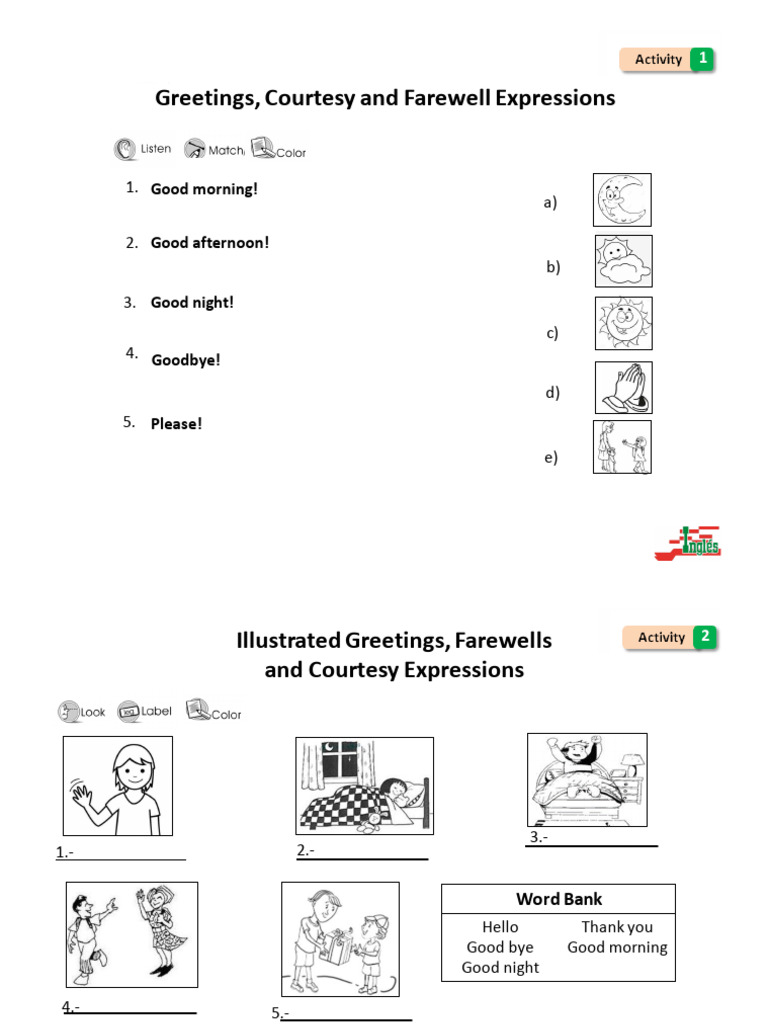 2nd Grade Greetings and Courtesy Activities | PDF