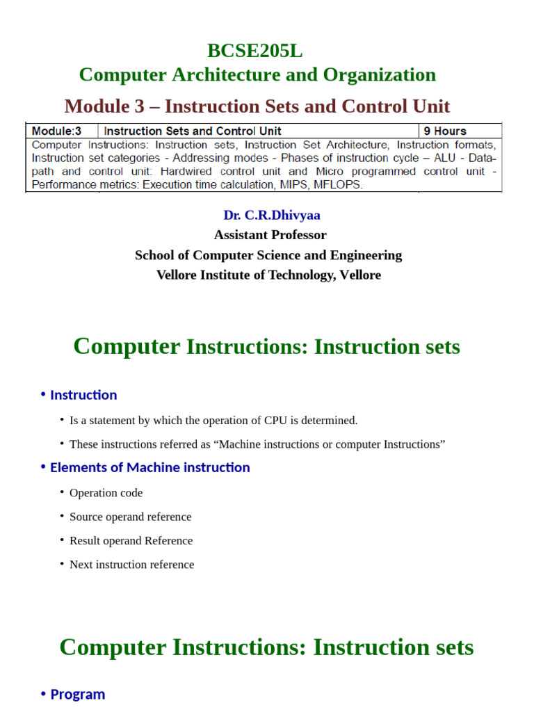 Instruction Sets and Control Unit Overview | PDF | Central Processing Unit | Integrated Circuit