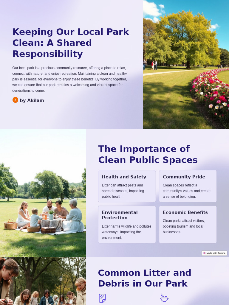 Keeping Our Local Park Clean A Shared Responsibility | PDF | Waste ...