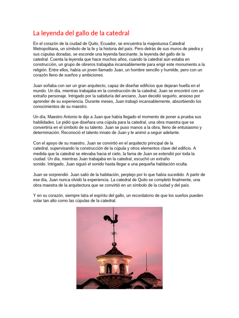 La Leyenda Del Gallo de La Catedral | PDF
