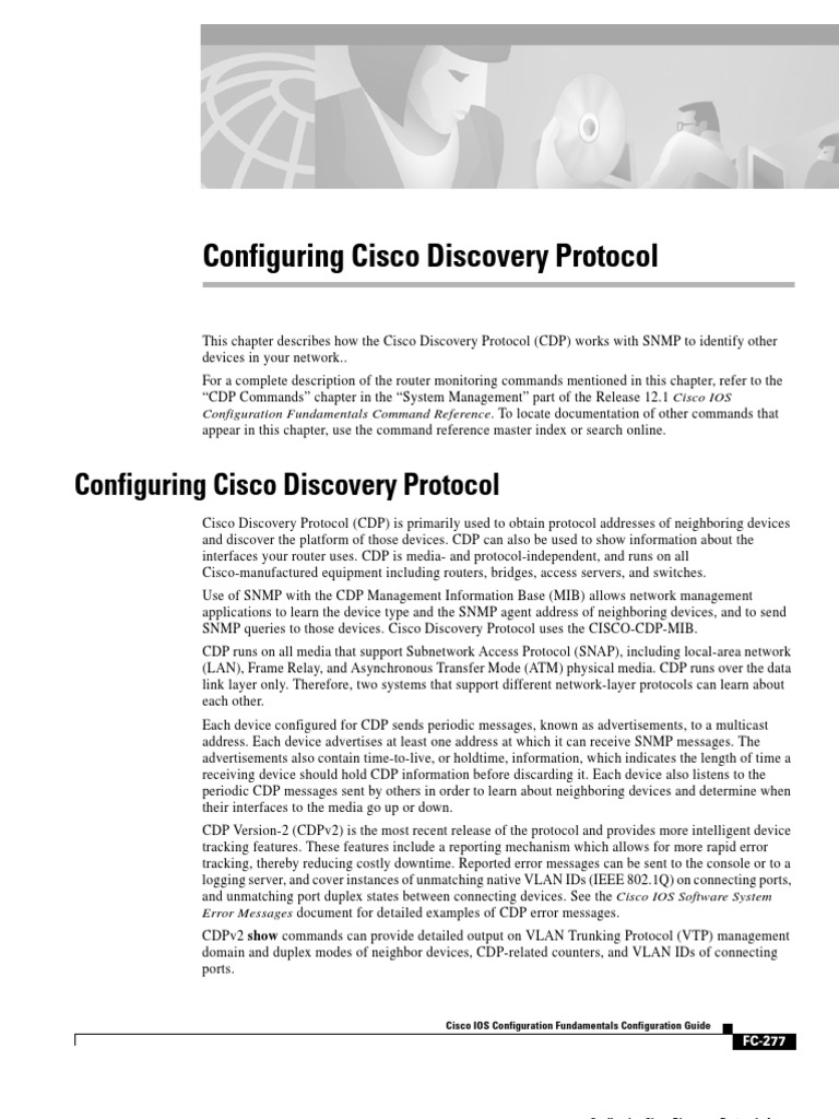 Configuring Cisco Discovery Protocol Cdp Pdf Network Switch
