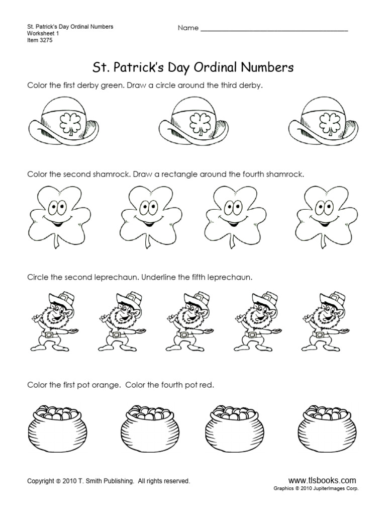 ST Patricks Ordinal Numbers | PDF