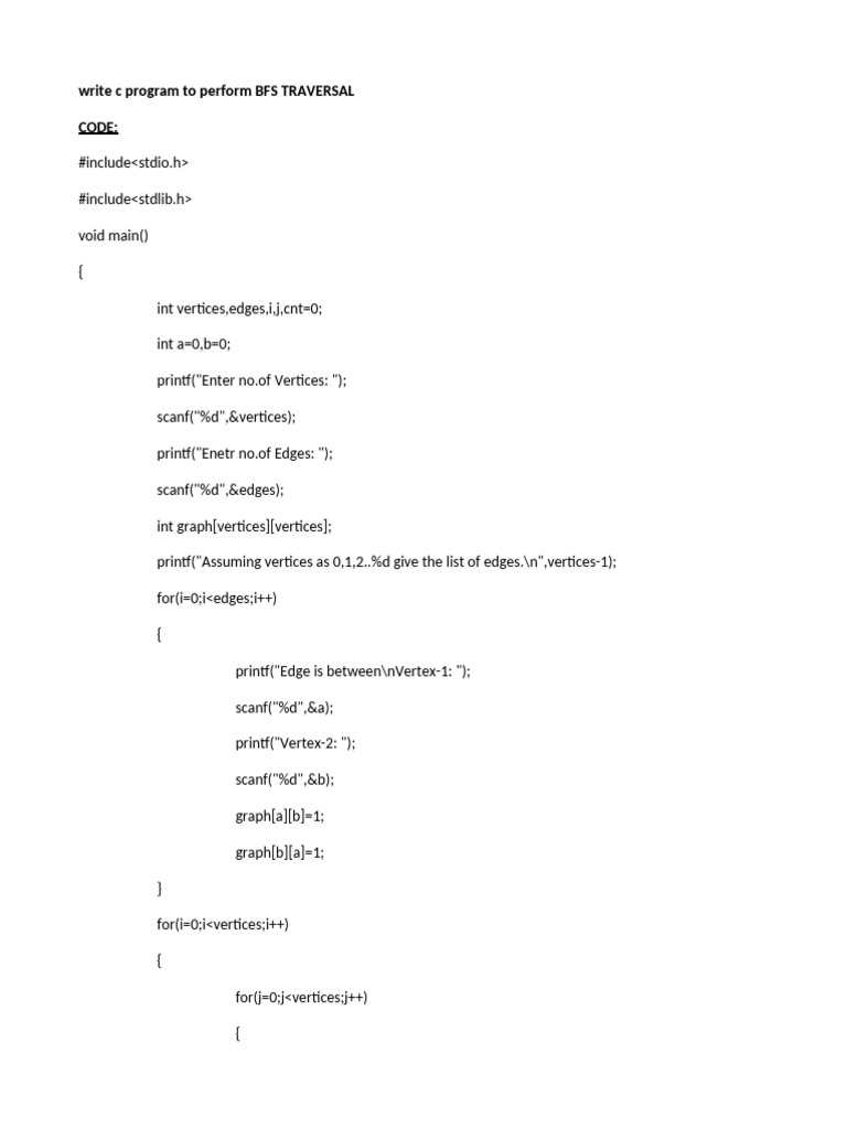 BFS_DFS | PDF | Vertex (Graph Theory) | Algorithms BFS_DFS | PDF | Vertex (Graph Theory) | Algorithms