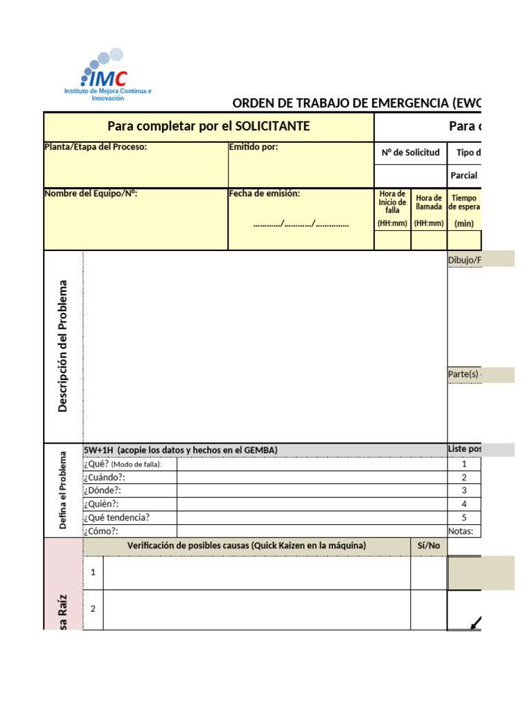 Orden de Trabajo de Emergencia (EWO) | PDF | Ingeniería mecánica