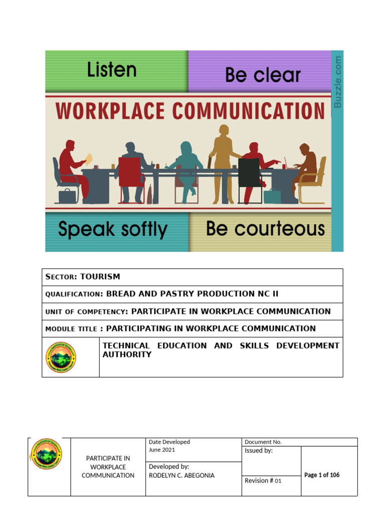 UC 1 PARTICIPATING IN WORKPLACE COMMUNICATION | PDF | Communication ...