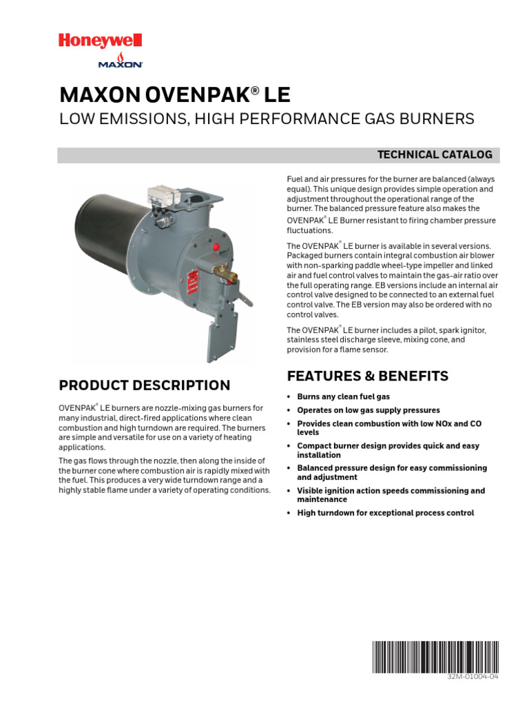 Maxon Ovenpak Le 4 2017 | PDF | Combustion | Propane