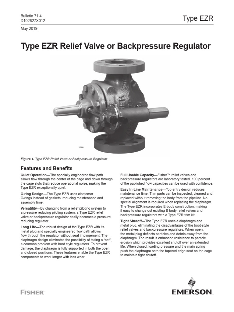 Data Sheets Ezr Relief Valve Backpressure Regulator Bulletin Fisher en ...