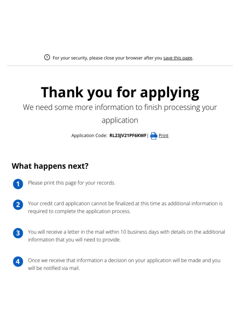 Credit One Application Status Update | PDF