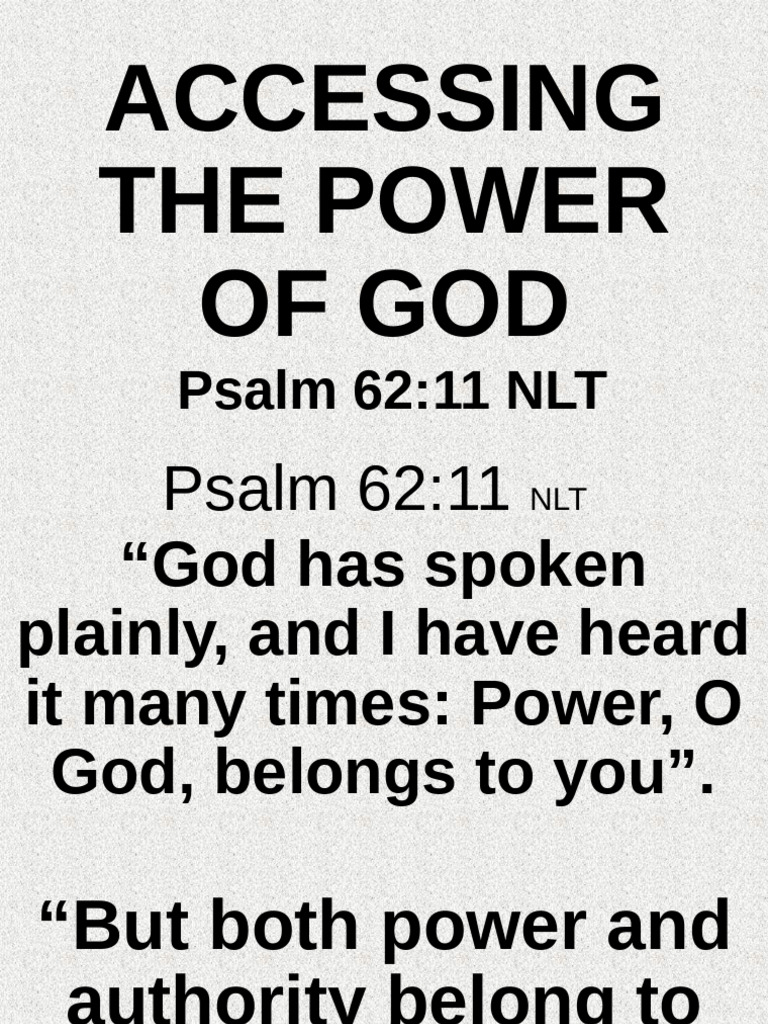 Accessing The Power of God | PDF | Jesus | Glory (Religion)