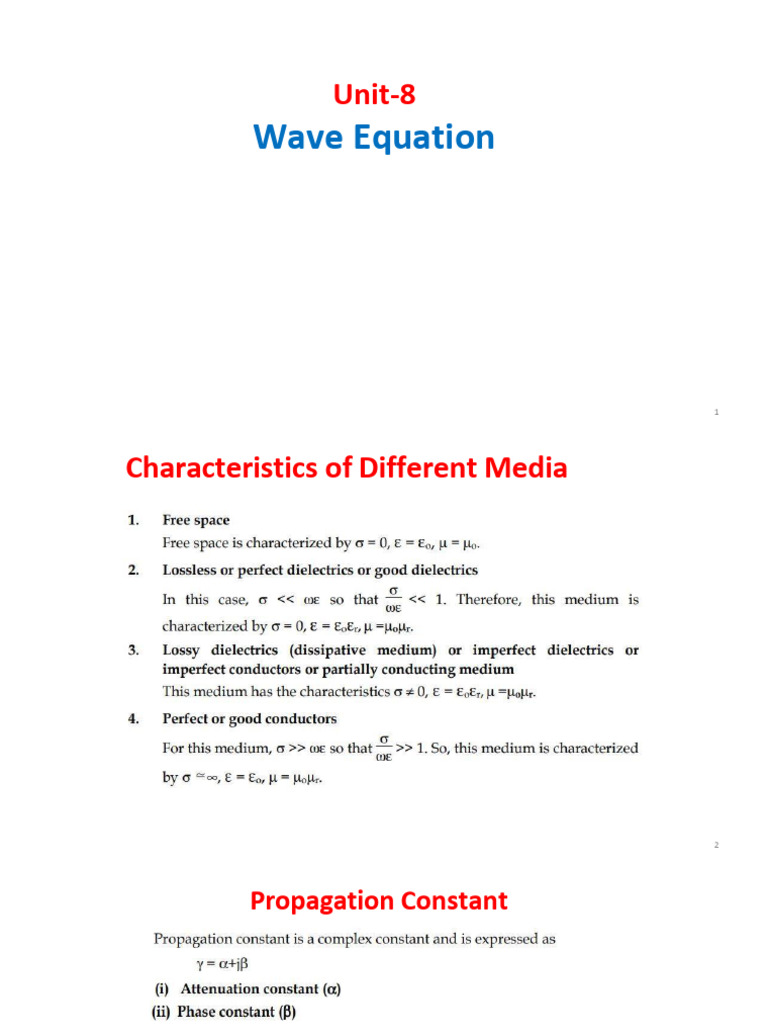 Unit-8 (Wave Equation) | PDF
