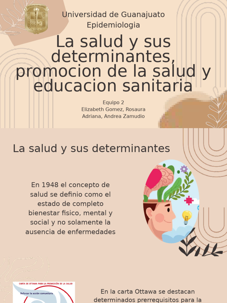 La Salud y Sus Determinantes | PDF | Promoción de la salud