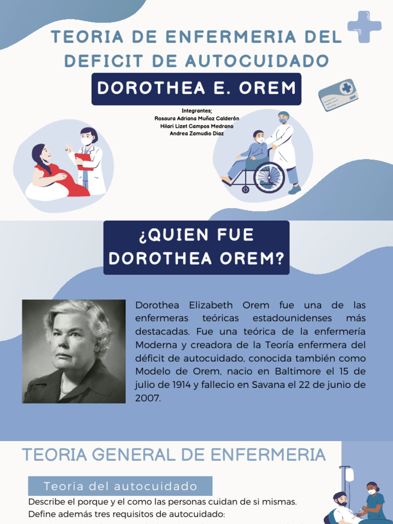 Doreothea Orem | PDF | Enfermería | Ciencias del comportamiento